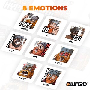Viking Emotes - 8 Pack [twitch | Kick | Youtube | Discord] - Etsy