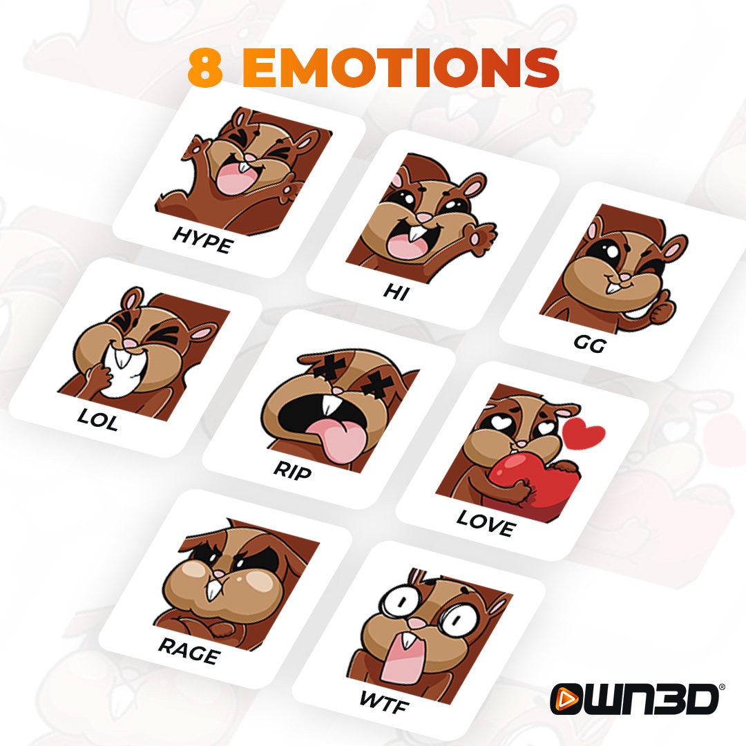 Squirrel Emotes 8 Pack twitch Kick Youtube - Etsy
