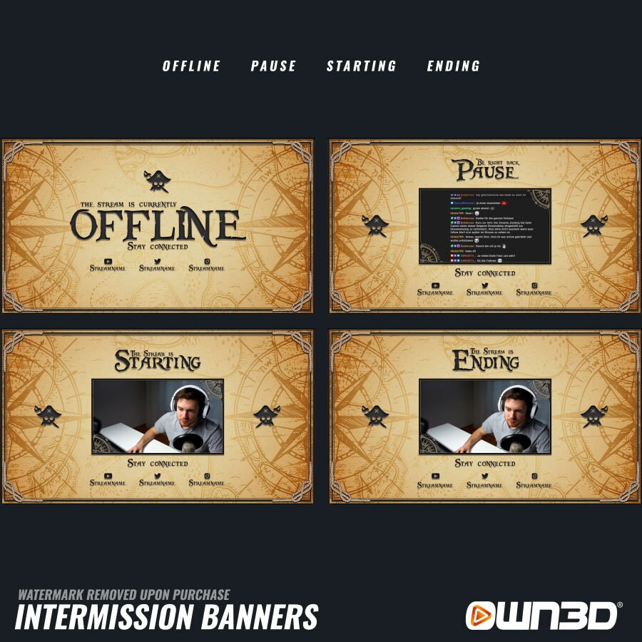 Animated Stream Overlay Package Pirate [twitch | Kick | Youtube] - Etsy