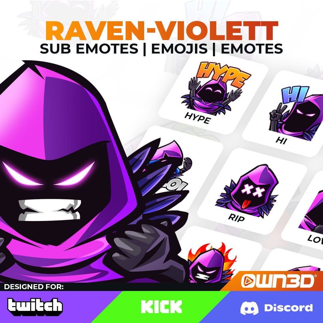 Raven Animated Sub Emotes - 8 Pack [twitch | Kick | Discord] - Etsy