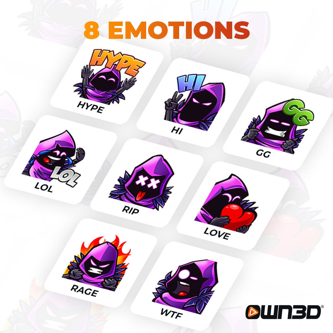 Raven Animated Sub Emotes 8 Pack twitch Kick Discord - Etsy