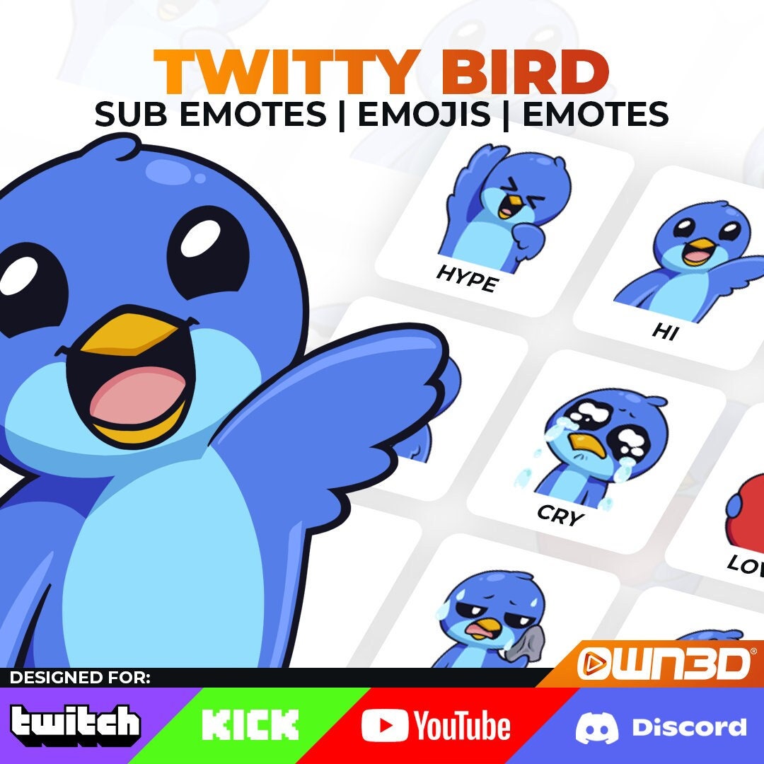 Twitty Bird Emotes - 8 Pack [twitch | Kick | Youtube | Discord] - Etsy