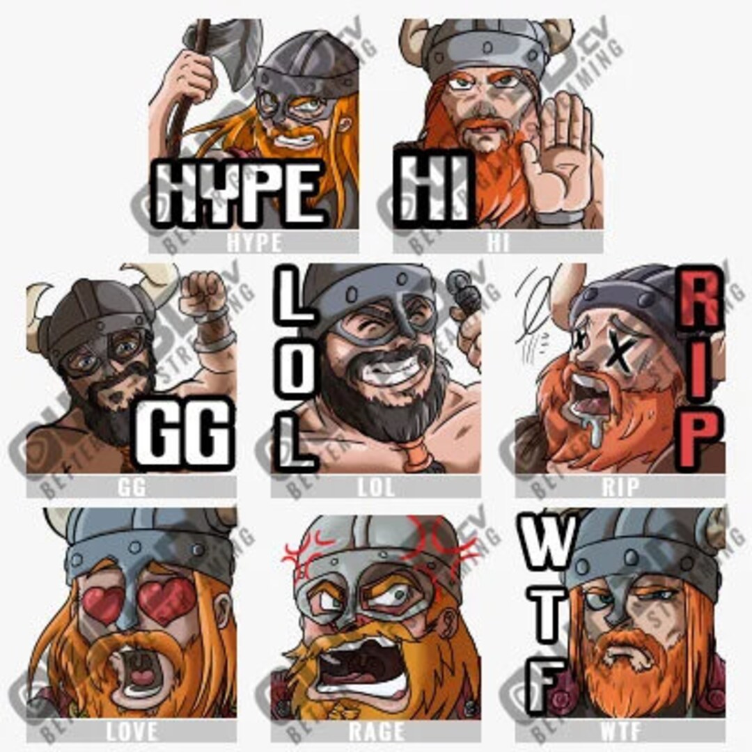 Viking Emotes 8 Pack twitch Kick Youtube - Etsy