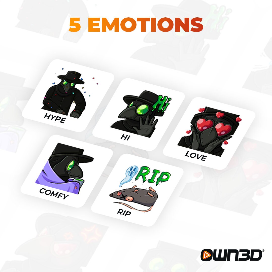 Plague Doc Emotes - 8 Pack [twitch | Kick | Youtube | Discord] - Etsy