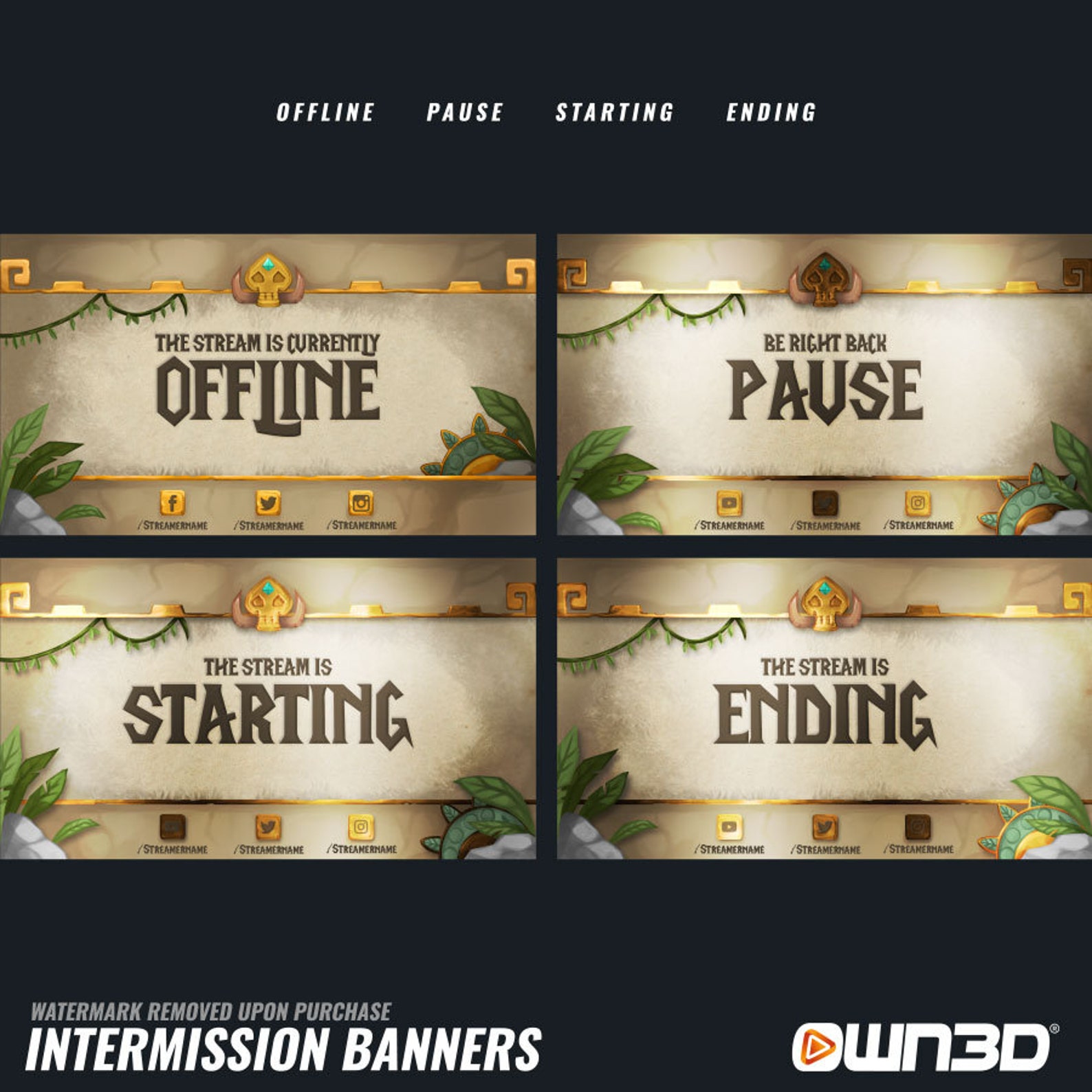 Animated Twitch Overlay Package Aztec [twitch | Kick | Youtube] - Etsy