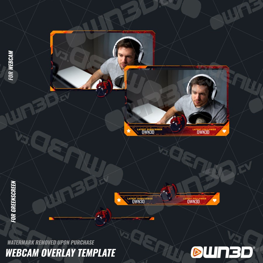 Animated Stream Overlay Package Dragon twitch Kick - Etsy