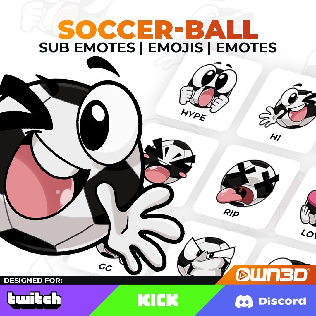 Soccer Ball Animated Sub Emotes - 8 Pack [twitch | Kick | Discord] - Etsy