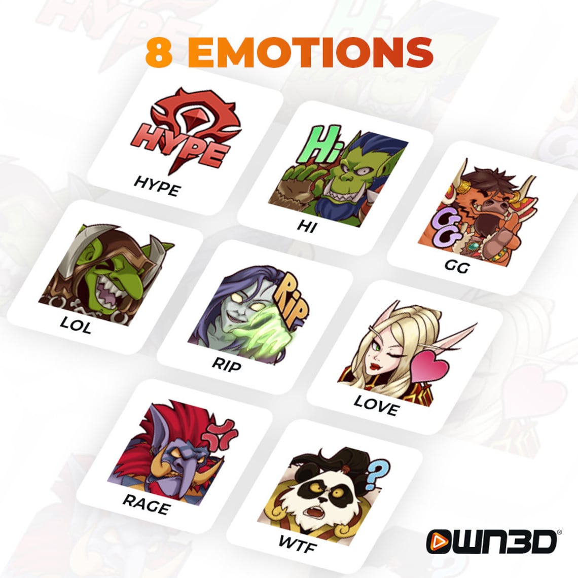 Classic WOW Horde Animated Sub Emotes - 8 Pack [twitch | Kick | Youtube ...