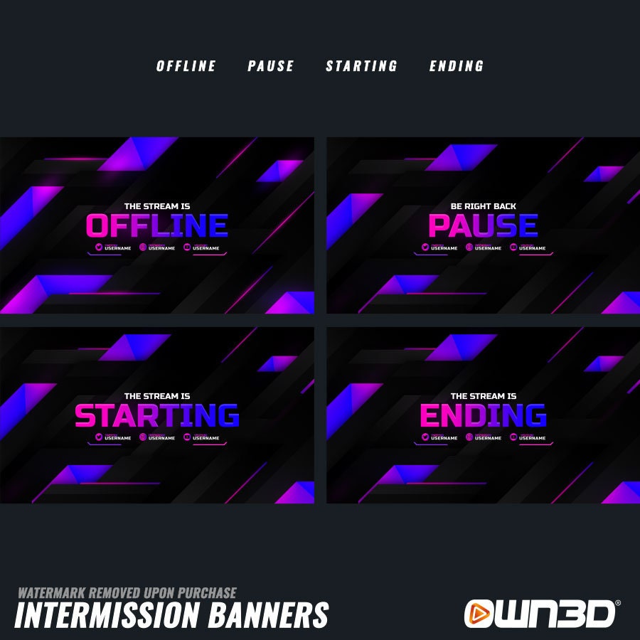 Animated Stream Overlay Package Zenith twitch Kick Youtube - Etsy