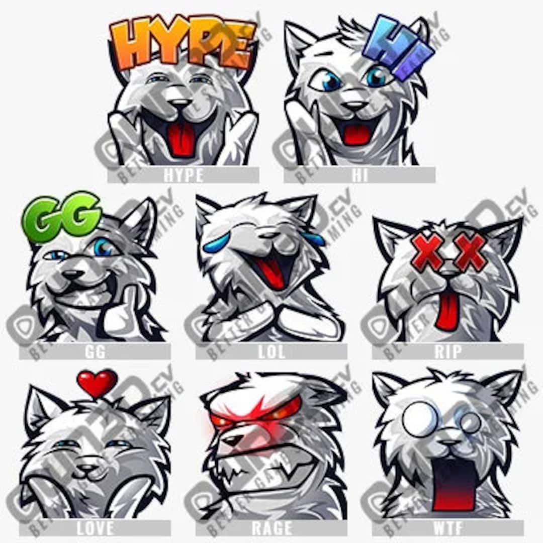 White Wolf Emotes 8 Pack twitch Kick Youtube - Etsy
