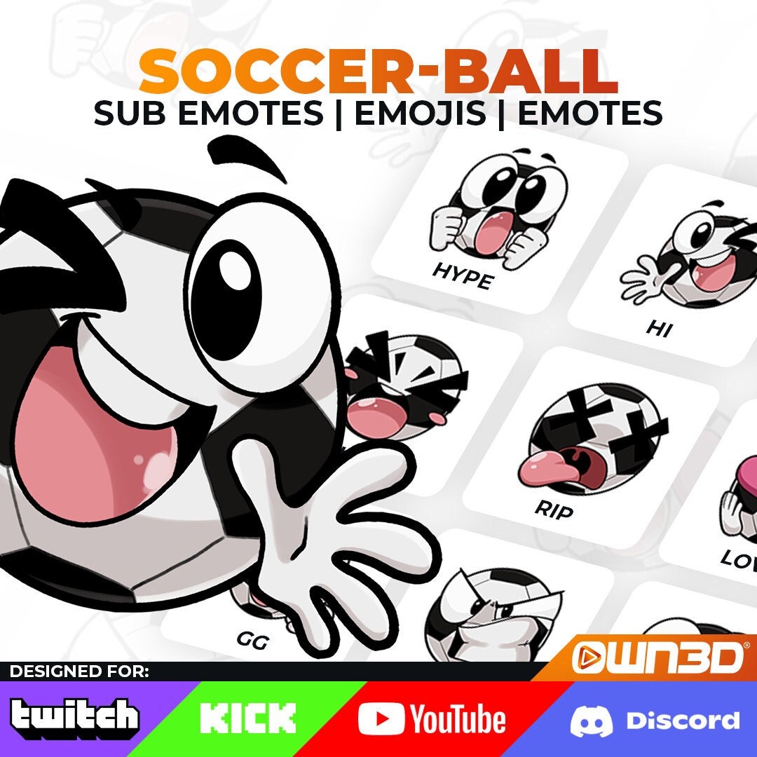 Soccer Ball Emotes - 8 Pack [twitch | Kick | Youtube | Discord] - Etsy