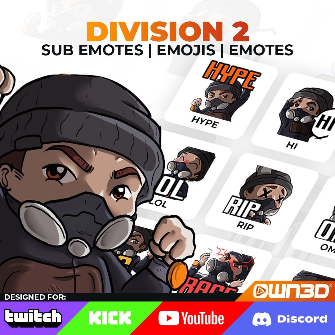 Division 1 Emotes - 8 Pack [twitch | Kick | Youtube | Discord] - Etsy