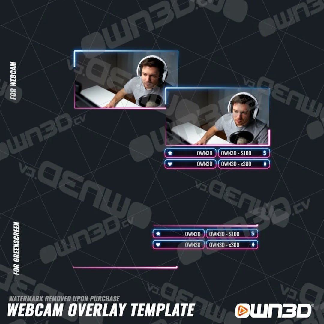 Clean Neon Webcam Overlay / Animated Cam Template - Etsy