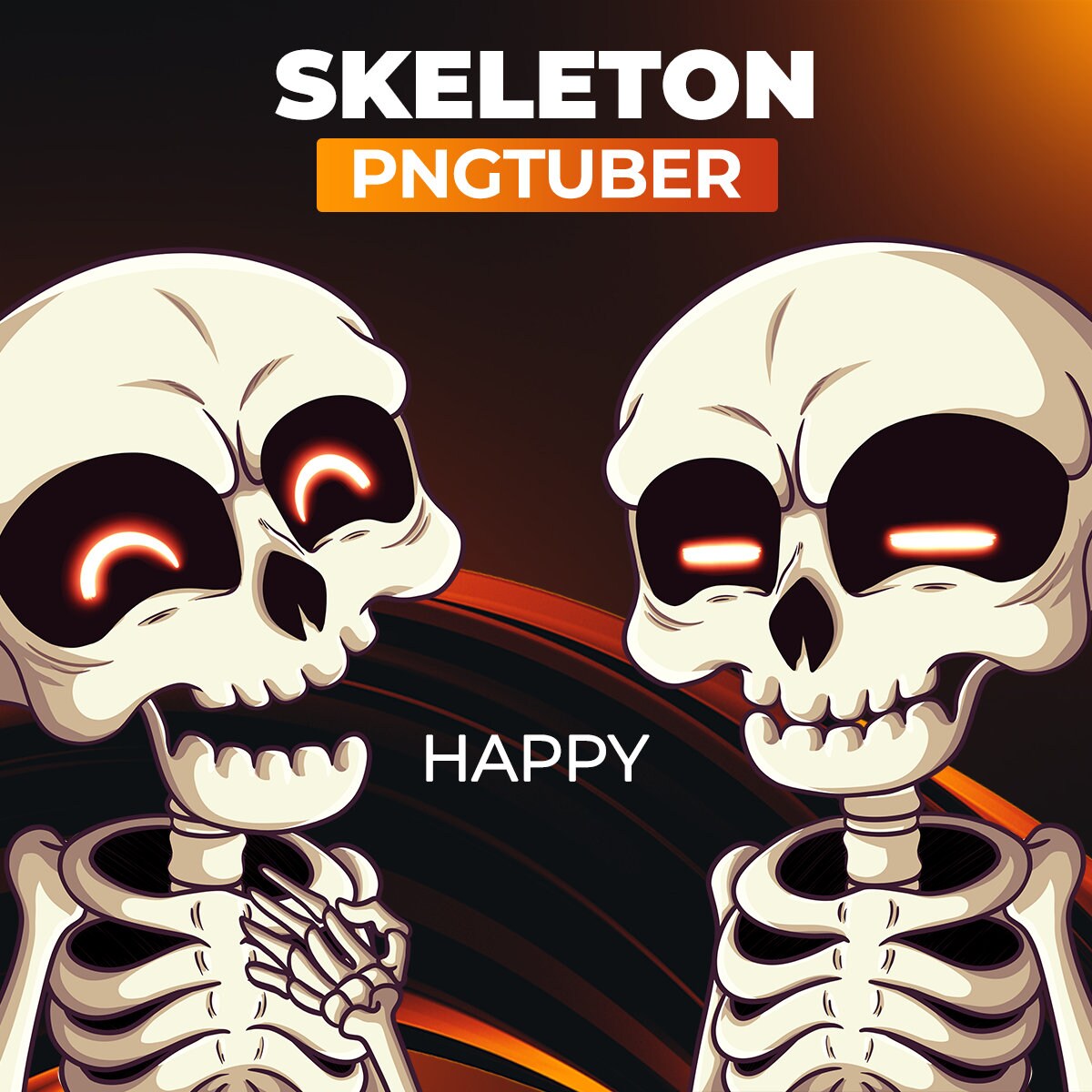 Skeleton Pngtuber Avatar: 5 Emotions, Ready to Use - Etsy