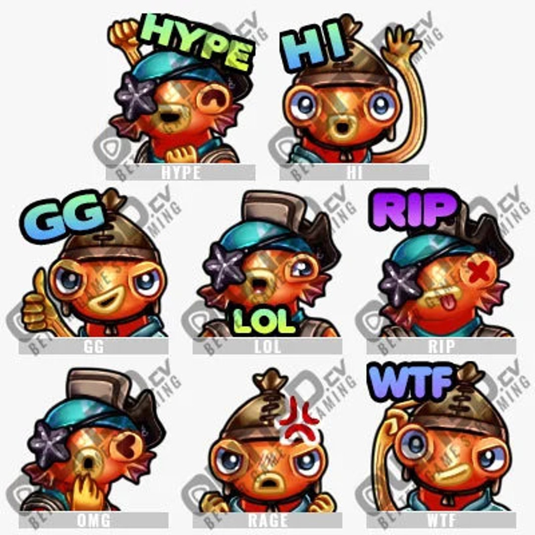 Fishstick Emotes 8 Pack twitch Kick Youtube - Etsy