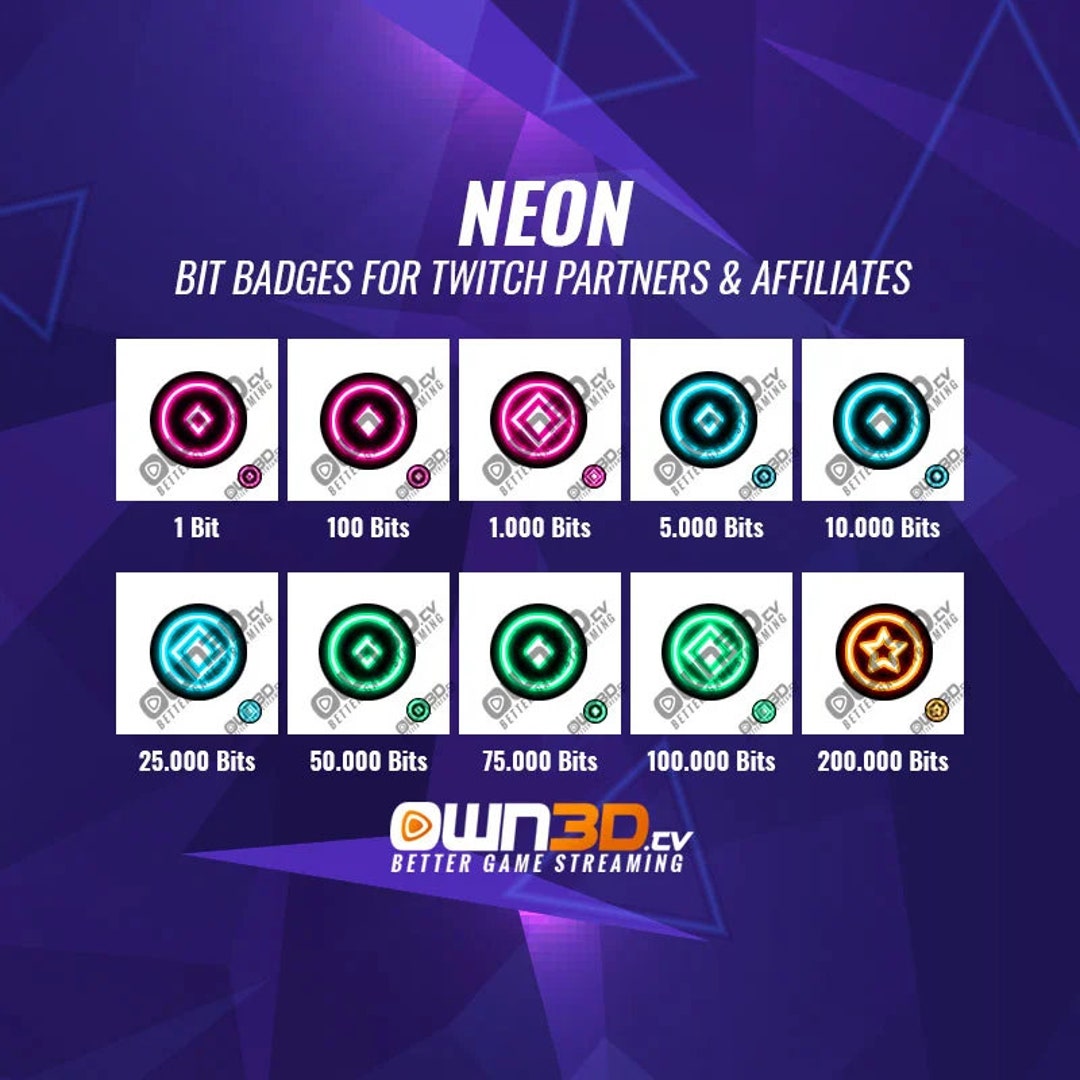 Neon Bit Badges - Etsy