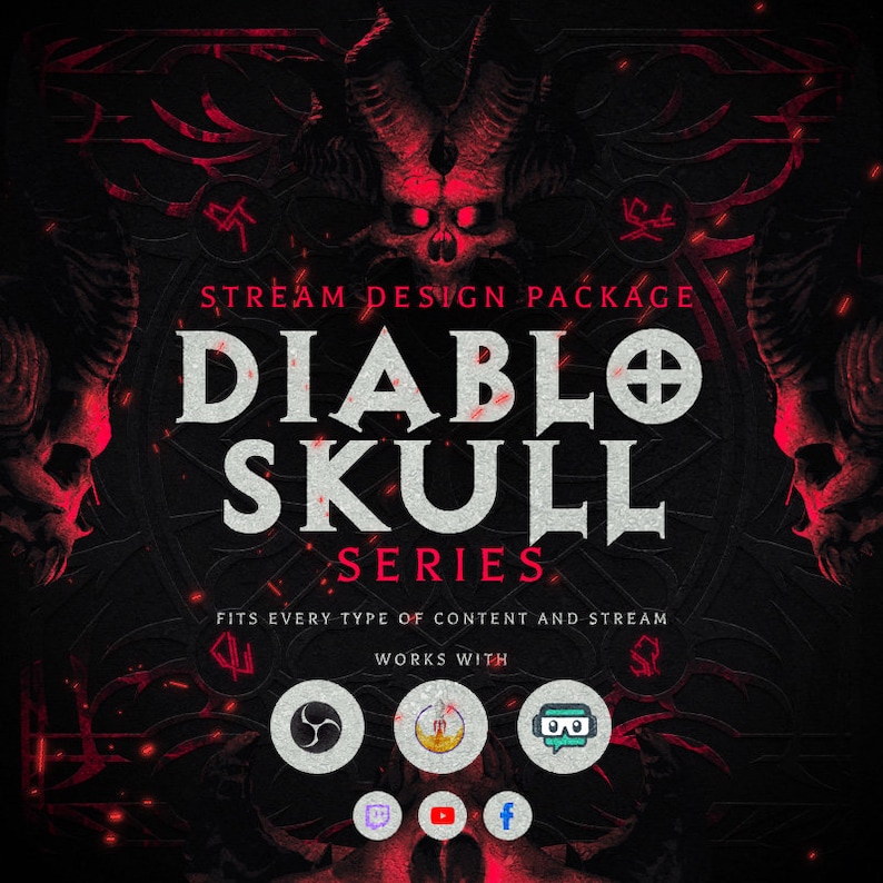 Paquete de superposición animada de Twitch: Calavera de Diablo [Twitch ...
