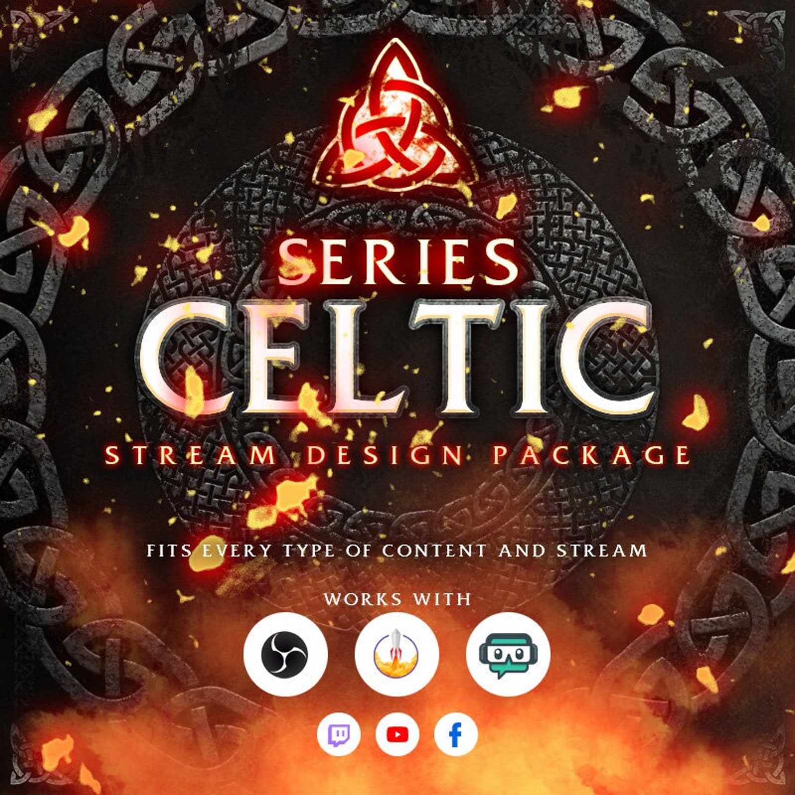 Animated Stream Overlay Package Celtic [twitch | Kick | Youtube] - Etsy