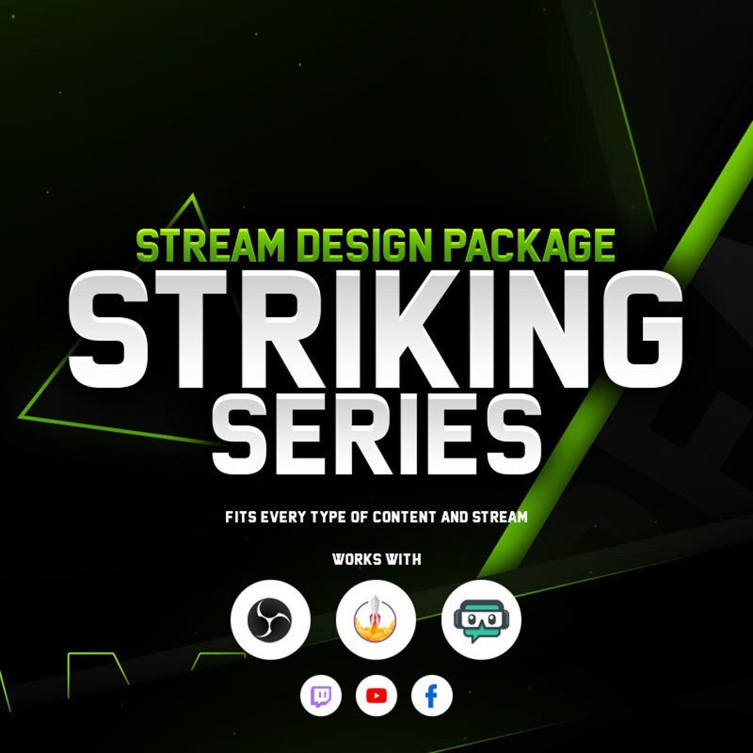 Animated Stream Overlay Package Striking twitch Kick Youtube - Etsy