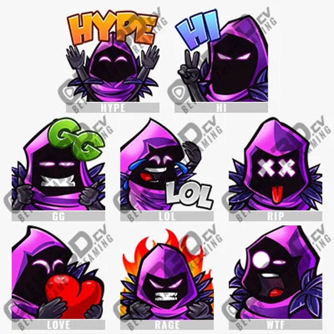 Streamer Raven Emotes 8 Pack twitch Kick Youtube - Etsy