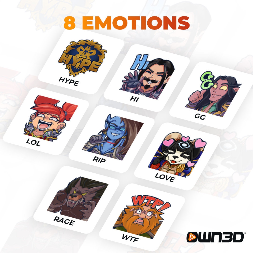 Classic WOW Alliance Animated Sub Emotes - 8 Pack [twitch | Kick ...