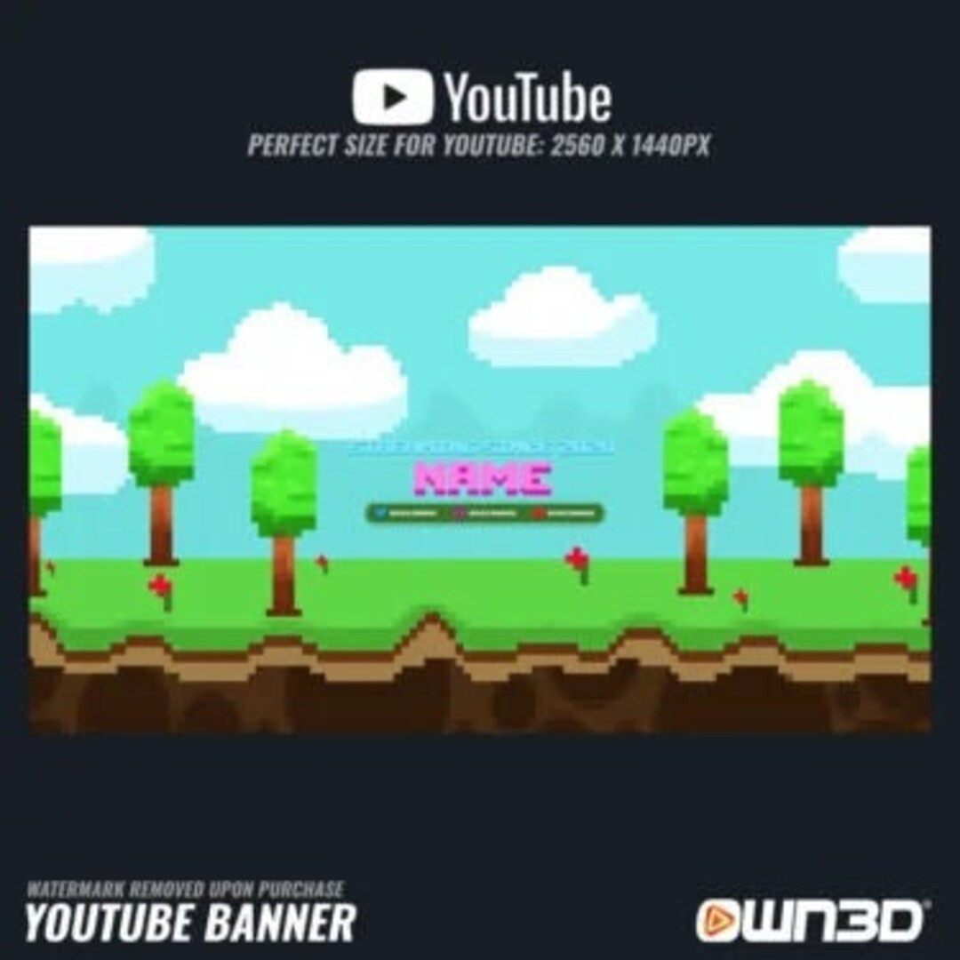 Pixelworld Youtube Banner - Etsy