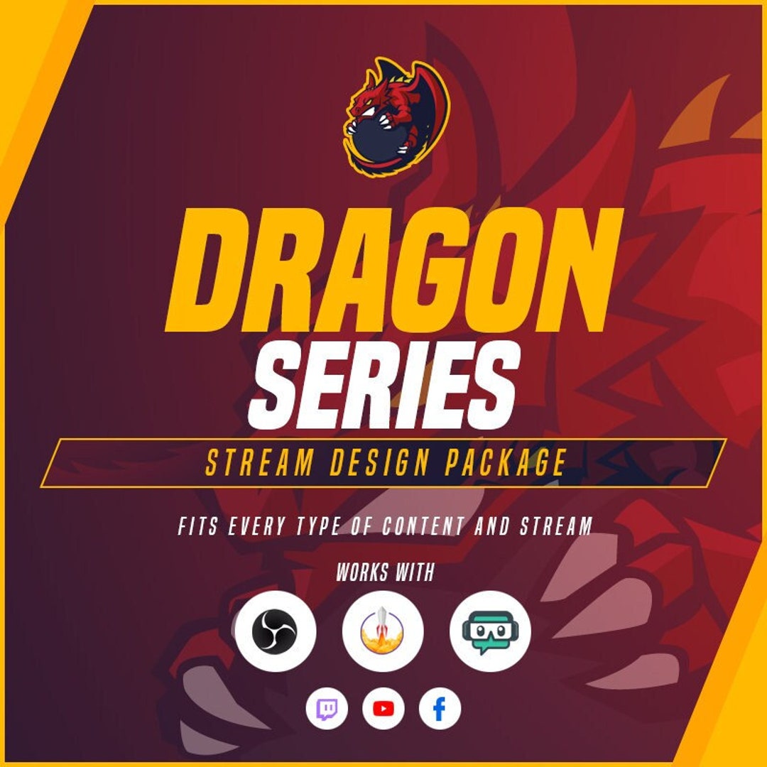 Animated Stream Overlay Package Dragon [twitch | Kick | Youtube] - Etsy
