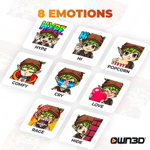 RPG ELF MALE Emotes - 8 Pack [twitch | Kick | Youtube | Discord] - Etsy
