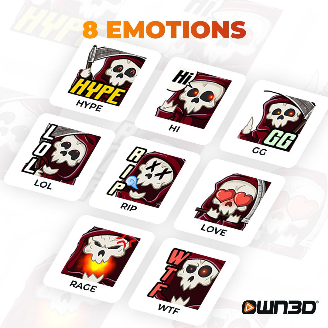Reaper-red Emotes 8 Pack twitch Kick Youtube - Etsy