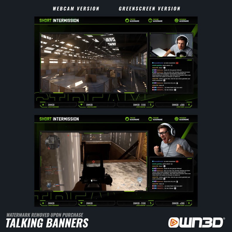 Animated Stream Overlay Package Striking - Etsy