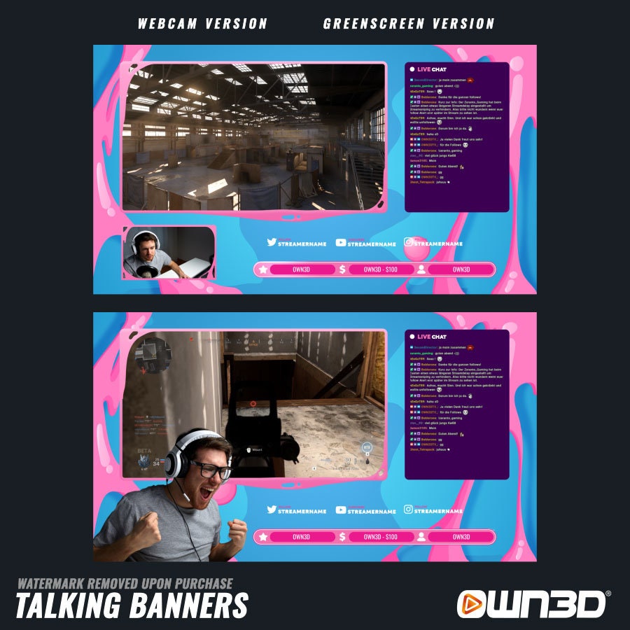 Animated Twitch Overlay Package Gummy Bubblegum [twitch | Kick ...