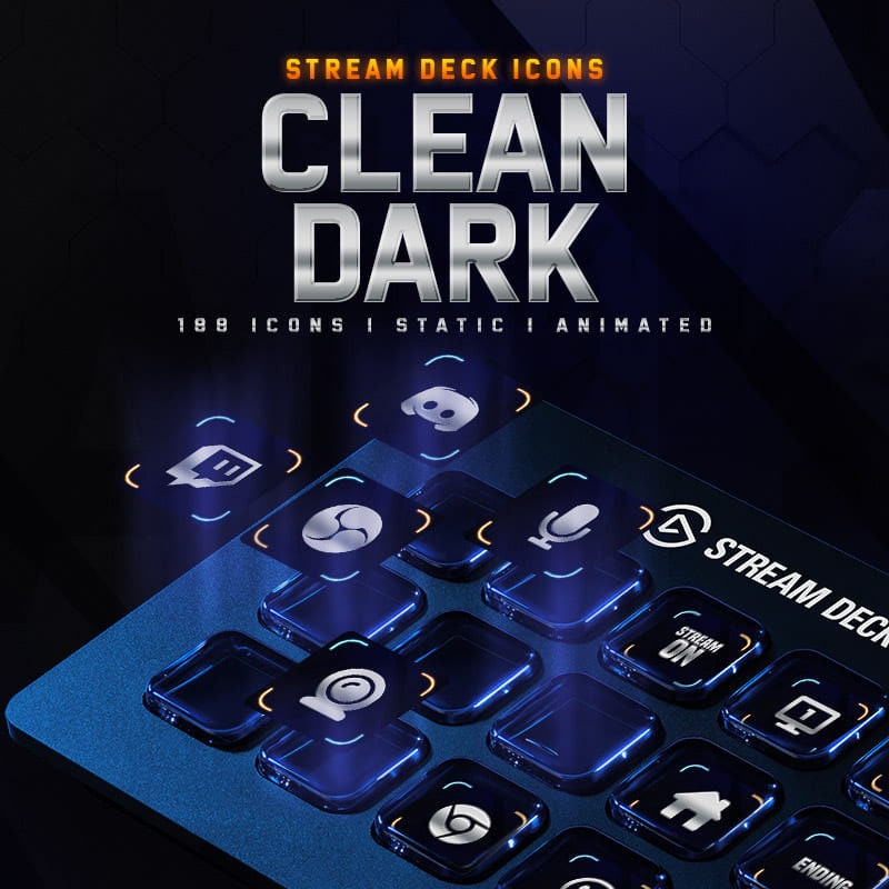 Clean Dark Stream Deck Icons - Etsy