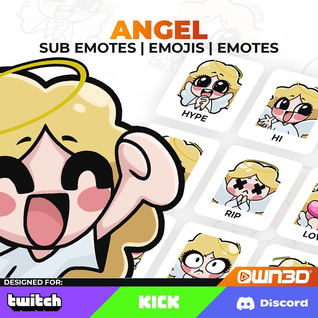 Angel Animated Sub Emotes - 8 Pack [twitch | Kick | Youtube] - Etsy