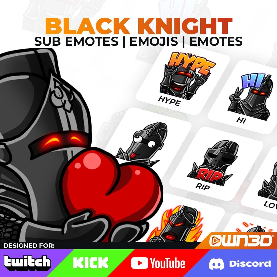 Black Knight Emotes - 8 Pack [twitch | Kick | Youtube | Discord] - Etsy