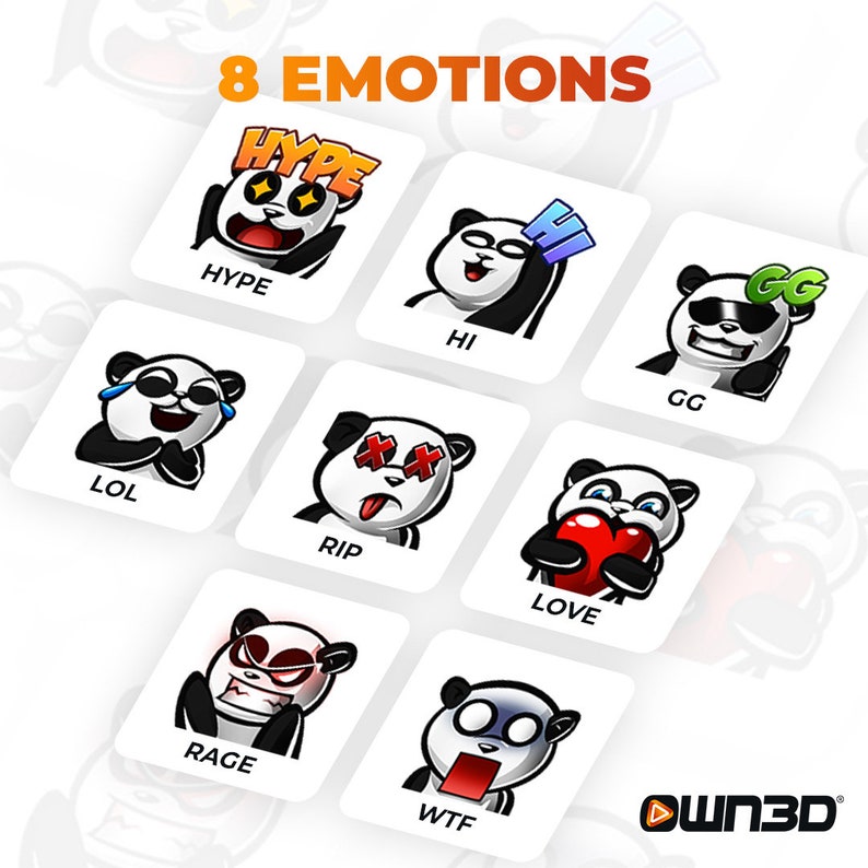Panda Bear Animated Sub Emotes - 8 Pack [twitch | Kick | Discord] - Etsy