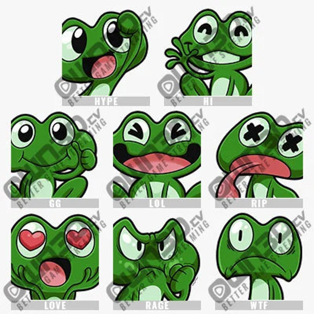 Frog Animated Sub Emotes 8 Pack twitch Kick Youtube - Etsy