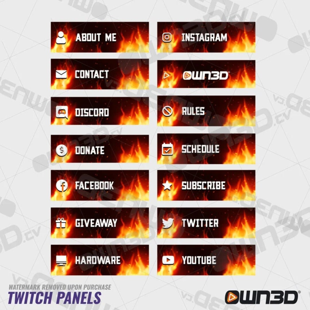 Flames Premium Twitch Panels [twitch | Kick] - Etsy