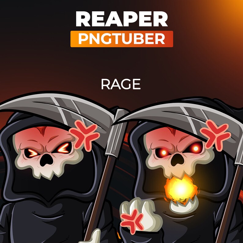 Reaper Pngtuber Avatar: 5 Emotions, Hand-drawn Vtuber Model - Etsy