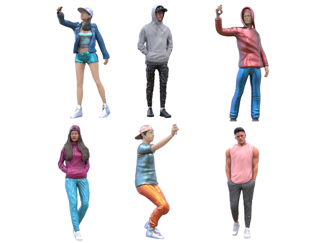 Sprayer Gang Youth Diorama Miniatures UNPAINTED Set 6 Figures Scale 1/ ...