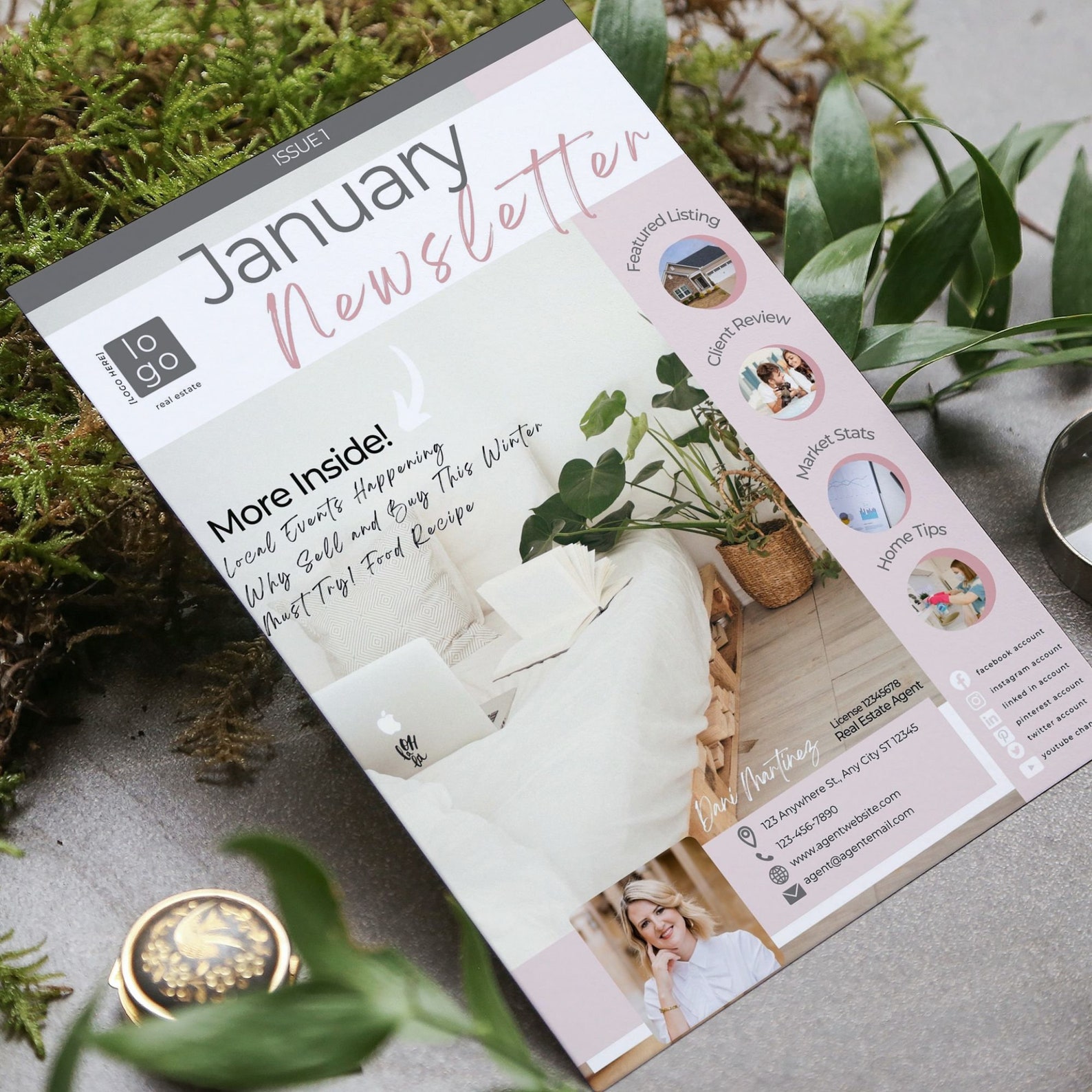 Real Estate January Monthly Marketing Newsletter Real Estate Mail Email ...