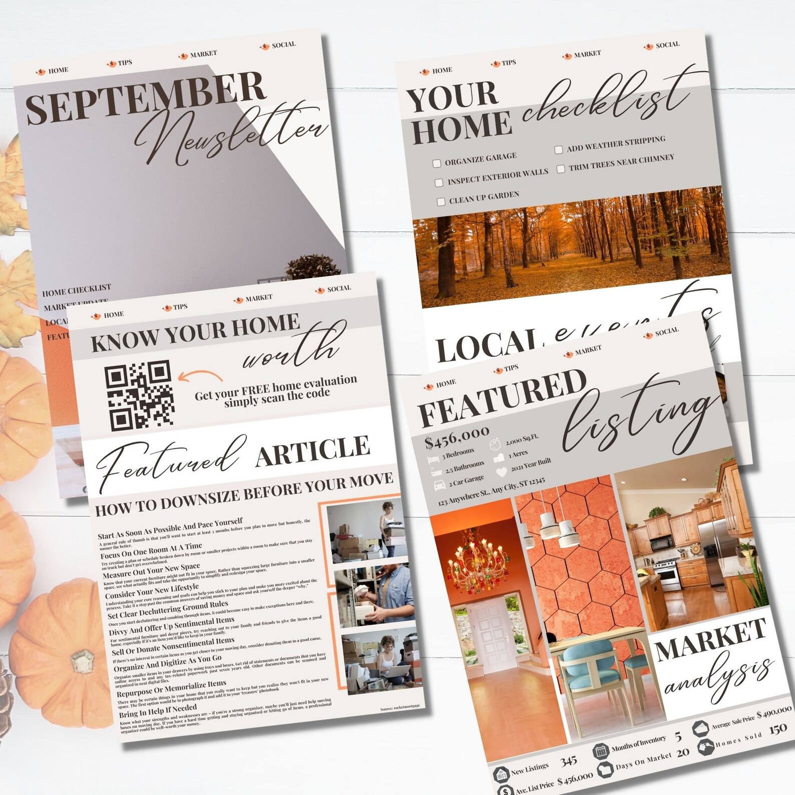 Monthly Real Estate Marketing Newsletter Template – Digital Download ...
