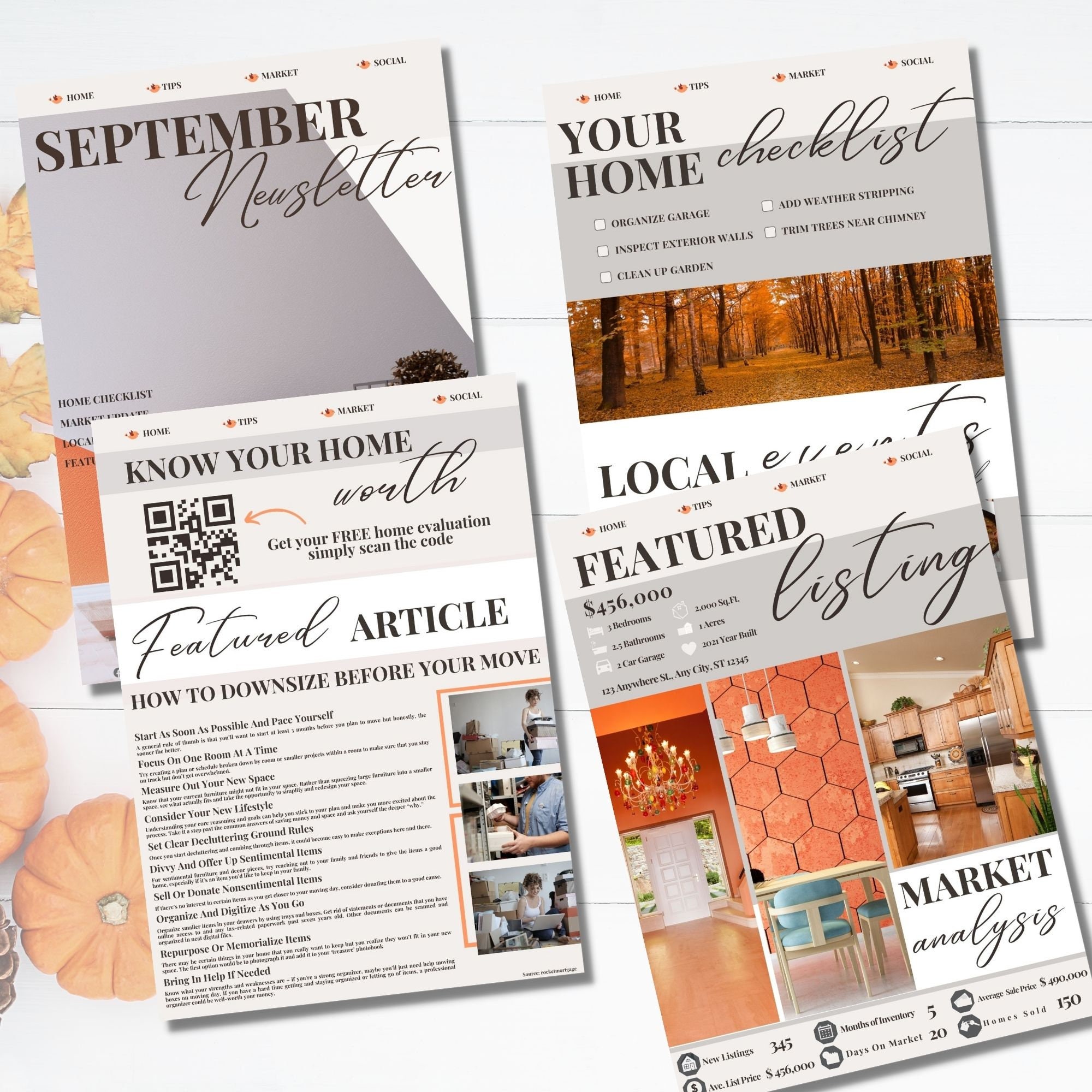 Monthly Real Estate Marketing Newsletter Template – Digital Download ...