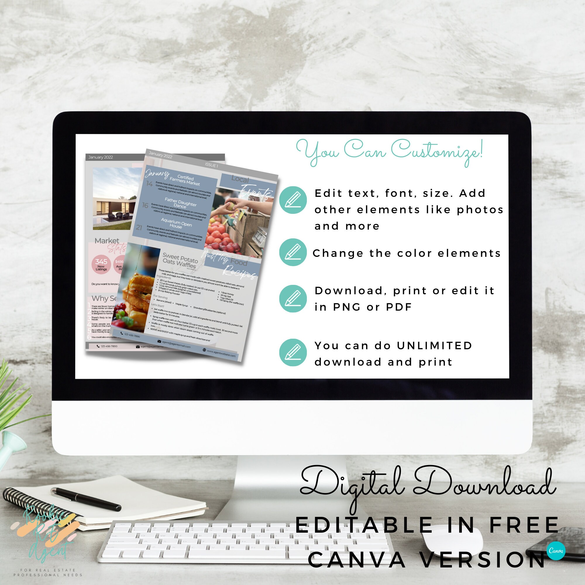 Real Estate January Monthly Marketing Newsletter Real Estate Mail Email ...