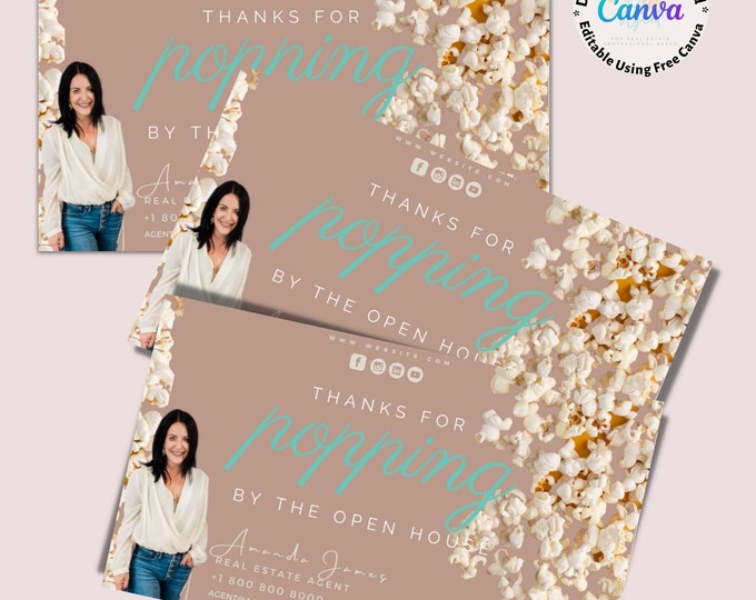 DIGITAL DOWNLOAD, 6 Tags per Sheet, Thanks for Popping by My Open House ...