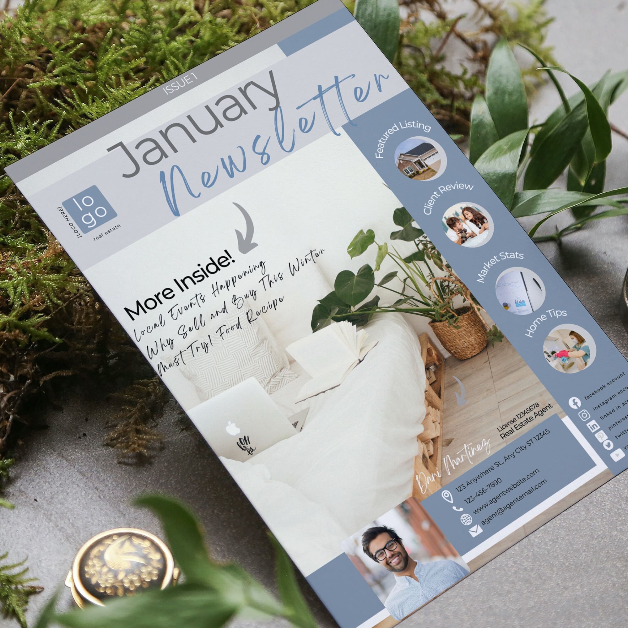 Real Estate January Monthly Marketing Newsletter Real Estate Mail Email ...