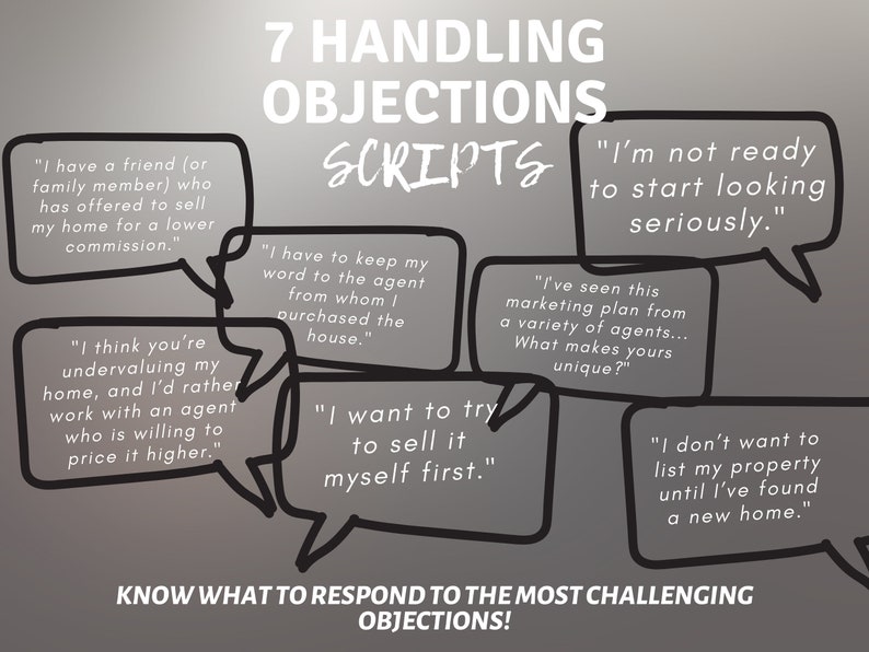 Real Estate Objection Handling Scripts: Realtor Sales Guide (instant ...