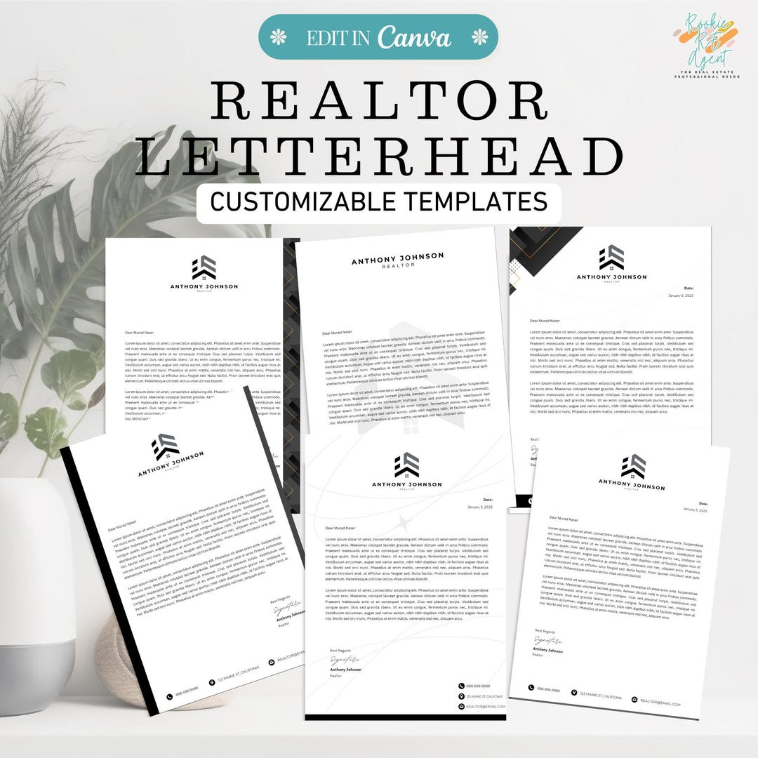 Realtor Letterhead Template: Editable Business Letter (digital Download ...