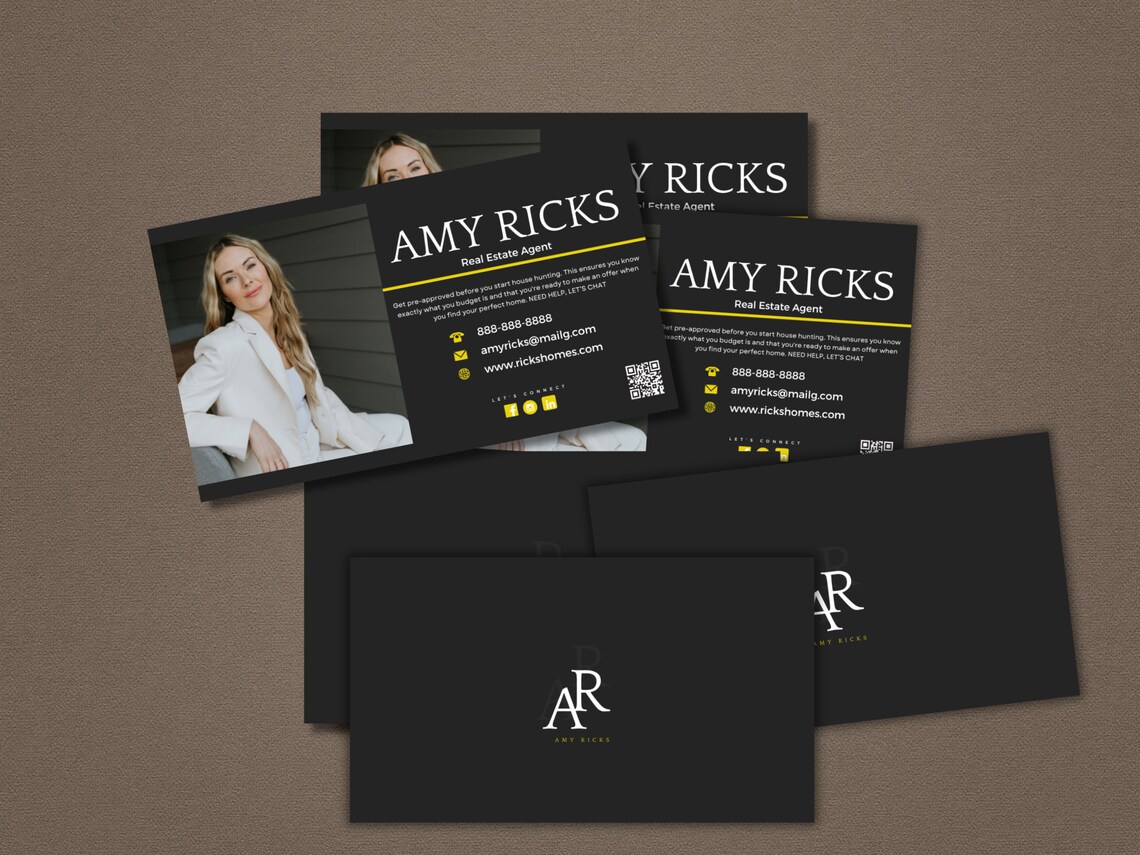 Digital and Printable Real Estate Business Card Realtor Textable Real ...