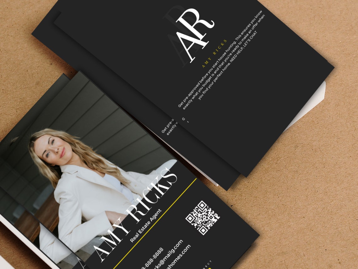 Digital and Printable Real Estate Business Card Realtor Textable Real ...