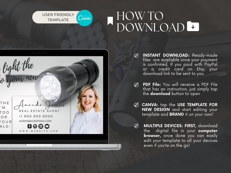 Real Estate Flashlight Pop by Tag: Realtor Marketing (digital Download ...